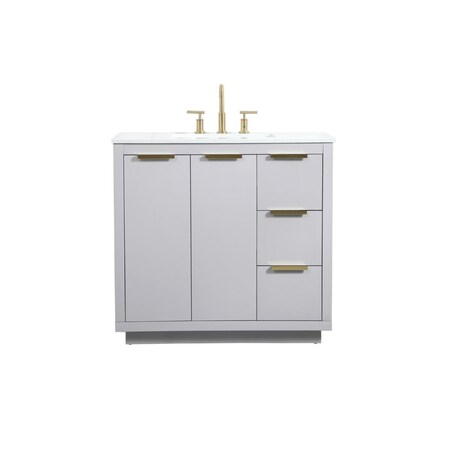 Doba-Bnt 36 in. Single Bathroom Vanity, Gray SA3478335 | Zoro